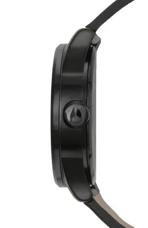 Nixon Sentry Leather Strap Watch - All Black