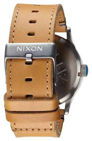 Nixon Nixon Sentry Leather Strap Watch Natural/black