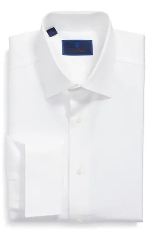 David Donahue Regular Fit Boxed French Cuff Tuxedo Shirt