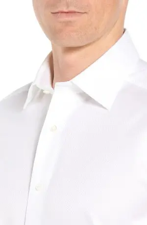 David Donahue French Cuff Tuxedo Shirt - White/white
