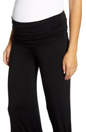 MATERNAL AMERICA Flare Leg Knit Maternity Pants