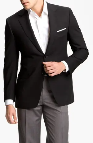 Canali Classic Fit Solid Wool Blazer - Black