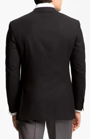 Canali Classic Fit Solid Wool Blazer - Black