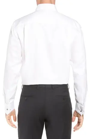 David Donahue Horizontal Twill Regular Fit Tuxedo Shirt