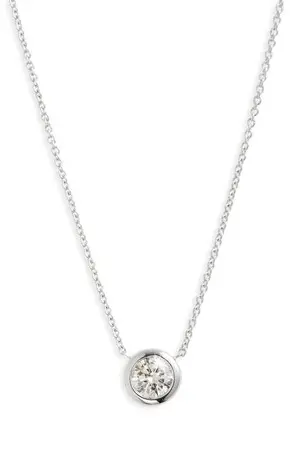 Roberto Coin Diamond Bezel Pendant Necklace - White Gold