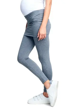 MATERNAL AMERICA Belly Support Maternity Leggings - Charcoal