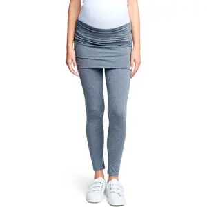 MATERNAL AMERICA Belly Support Maternity Leggings - Charcoal
