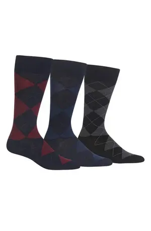 Polo Ralph Lauren Polo Ralph Lauren 3-Pack Argyle Crew Socks Navy Burg/navy Blue/black