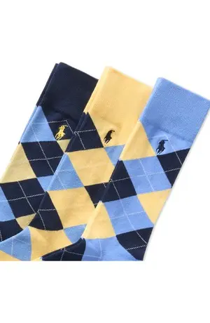 Polo Ralph Lauren Polo Ralph Lauren 3-Pack Argyle Crew Socks New Navy