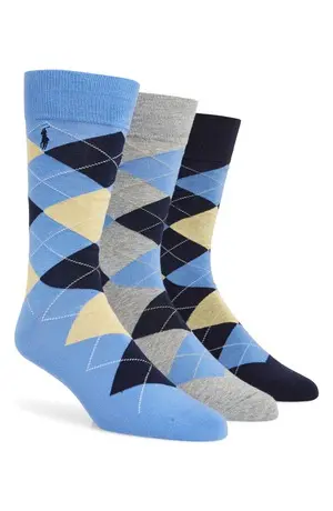 Polo Ralph Lauren Polo Ralph Lauren 3-Pack Argyle Crew Socks Sftbl