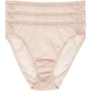 ON GOSSAMER 3-pack Mesh High Cut Briefs - Champagne