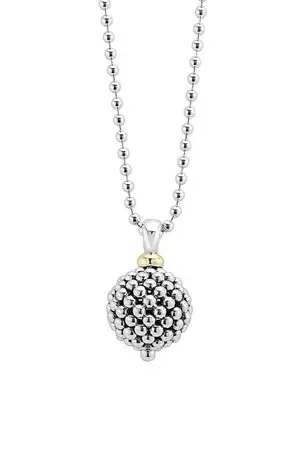 Lagos Sterling Silver Ball Long Pendant Necklace - Caviar Ball