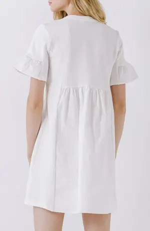 English Factory Solid Mini Dress - White