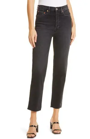 RE/DONE 70s Ultra High-waist Stovepipe Jeans - Washed Noir