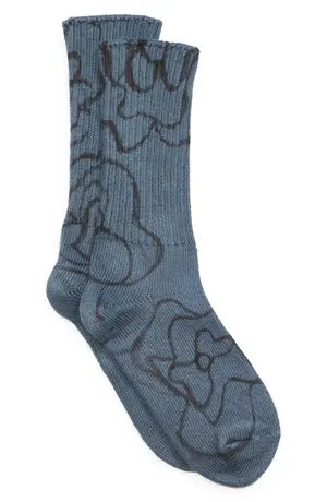 Collina Strada Collina Strada Print Crew Socks Black Roses