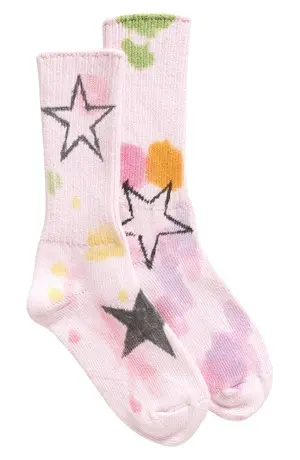 Collina Strada Collina Strada Print Crew Socks Blush Star Burst
