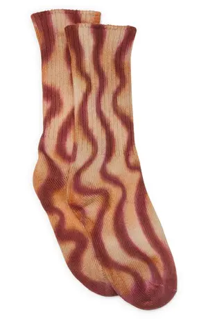 Collina Strada Collina Strada Print Crew Socks Chocolate Raspberry