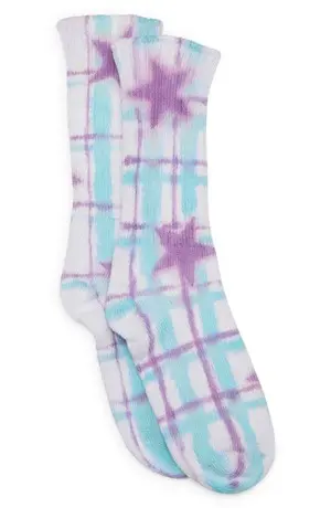 Collina Strada Collina Strada Print Crew Socks Purple Star Plaid