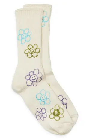 Collina Strada Collina Strada Print Crew Socks Small Happy Flowers