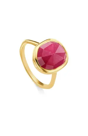 Monica Vinader Monica Vinader Siren Stone Ring Gold/ Pink Quartz