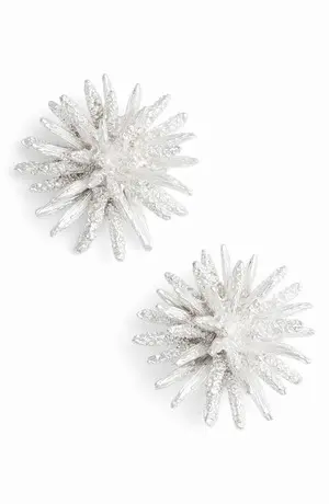 KARINE SULTAN Starburst Motif Stud Earrings Silver