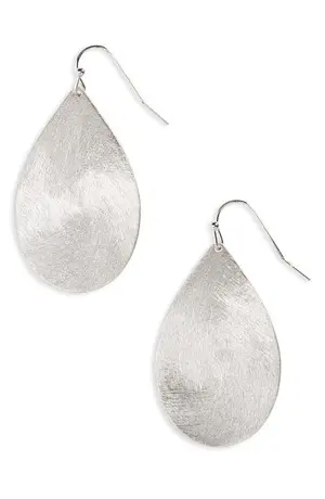 Nordstrom Nordstrom Brushed Teardrop Earrings Rhodium