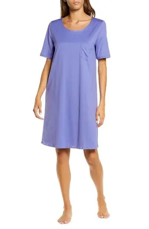 Hanro Cotton Nightshirt Violet Blue