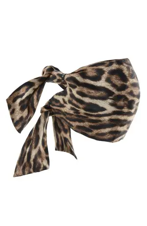 R13 Leopard Print Face Scarf Leopard Brown