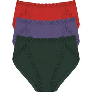 Natori Bliss 3-pack French Cut Briefs Dk Forest/nightfall/samba