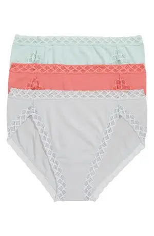 Natori Bliss 3-pack French Cut Briefs Mint/ Dusk/ Pink