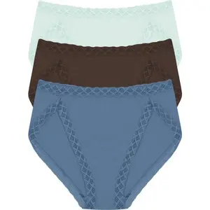 Natori Bliss 3-pack French Cut Briefs Stellar/french Roast/mild Mint