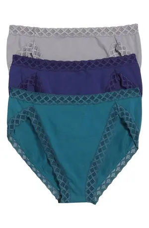Natori Bliss 3-pack French Cut Briefs Str/ Ap/ Twl