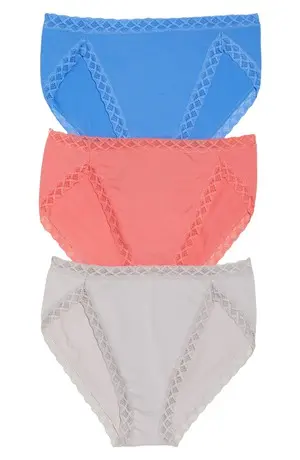 Natori Bliss 3-pack French Cut Briefs Sunrise/ Marble/ Pool Blue