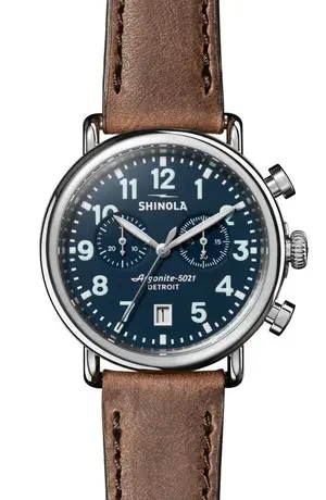 Shinola Runwell Chronograph Strap Watch - Midnighblu