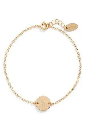 NASHELLE Initial Mini Disc Bracelet - 14k Gold Fill C