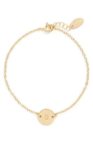 NASHELLE Nashelle Initial Mini Disc Bracelet 14k Gold Fill D