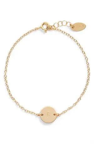 NASHELLE Nashelle Initial Mini Disc Bracelet 14k Gold Fill F