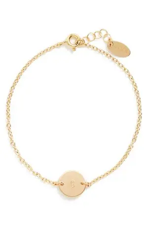 NASHELLE Nashelle Initial Mini Disc Bracelet 14k Gold Fill G
