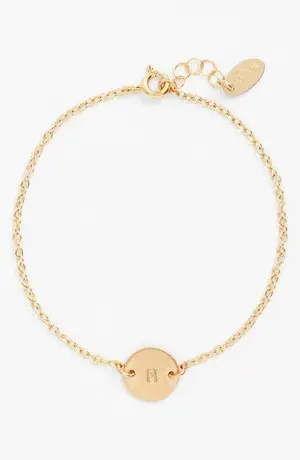 NASHELLE Initial Mini Disc Bracelet - 14k Gold Fill H