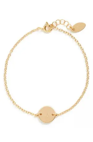 NASHELLE Nashelle Initial Mini Disc Bracelet 14k Gold Fill I