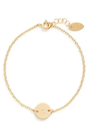 NASHELLE Nashelle Initial Mini Disc Bracelet 14k Gold Fill K