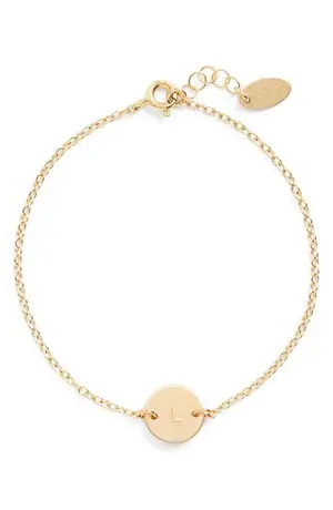 NASHELLE Initial Mini Disc Bracelet - 14k Gold Fill L