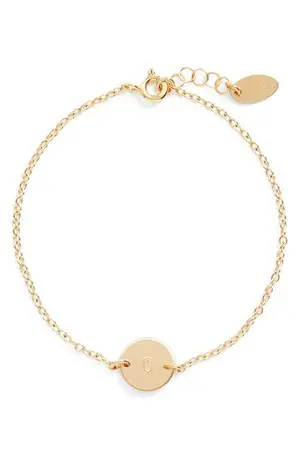 NASHELLE Nashelle Initial Mini Disc Bracelet 14k Gold Fill O