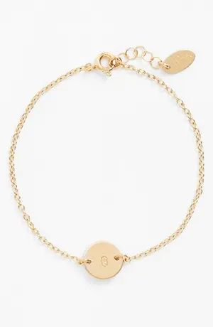 NASHELLE Initial Mini Disc Bracelet - 14k Gold Fill Q