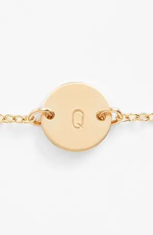 NASHELLE Initial Mini Disc Bracelet - 14k Gold Fill Q