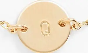 NASHELLE Initial Mini Disc Bracelet - 14k Gold Fill Q