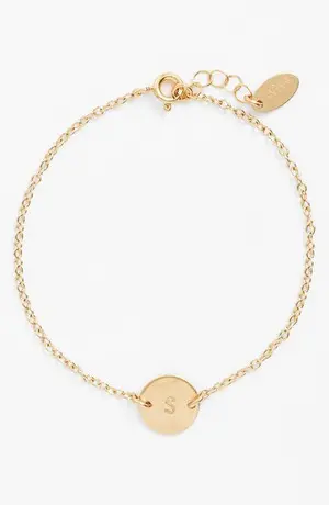 NASHELLE Nashelle Initial Mini Disc Bracelet 14k Gold Fill S