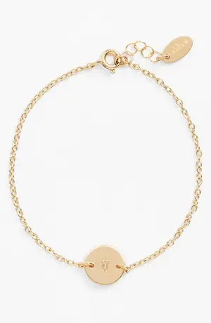 NASHELLE Nashelle Initial Mini Disc Bracelet 14k Gold Fill W