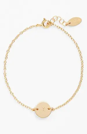 NASHELLE Initial Mini Disc Bracelet - 14k Gold Fill Y