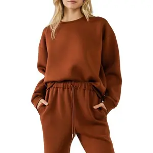 GREY LAB Relaxed Fit Crewneck Sweatshirt - Brown